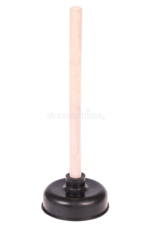 Plunger with Wooden Handle. Stock Image - Image of isolated, wooden ...