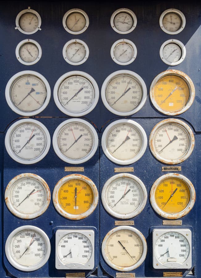 Plurality of Circular Dials and Gauges To Measure Precise Control Stock ...