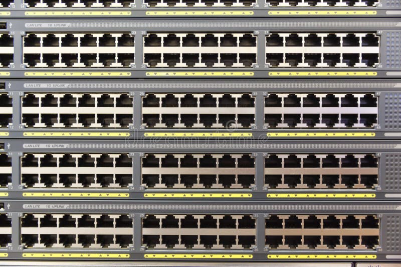 Plurality of Copper Ports RJ45 Stock Image - Image of cable, group ...