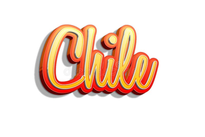 Country Chile Text for Title or Headline. in 3D Fancy Fun and Cute ...