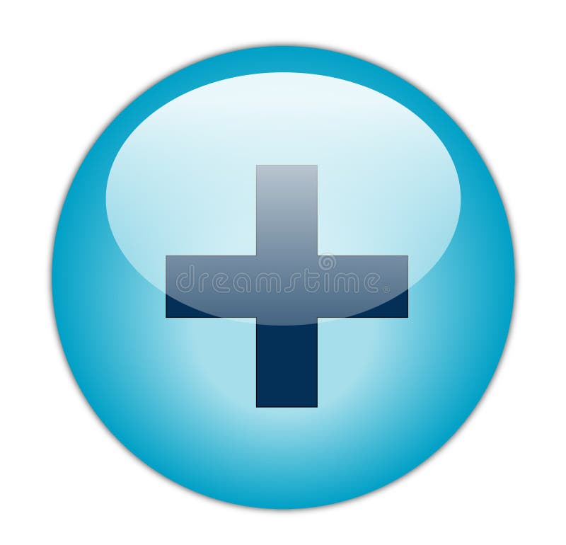 Plus Button stock illustration. Illustration of plus, glossy - 4183323