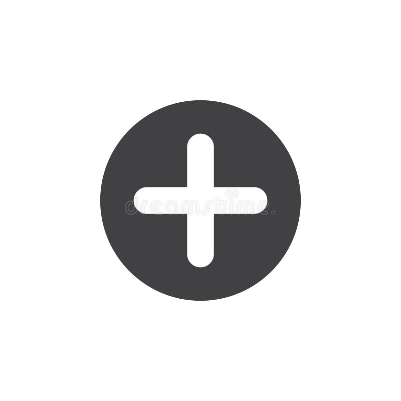 Plus, Add Flat Icon. Cross Round Simple Button, Circular Vector Sign ...
