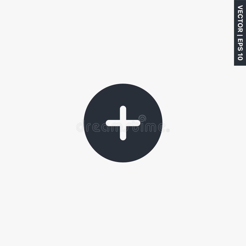 Add, Plus Icon, Linear Style Sign for Mobile Concept and Web Design ...