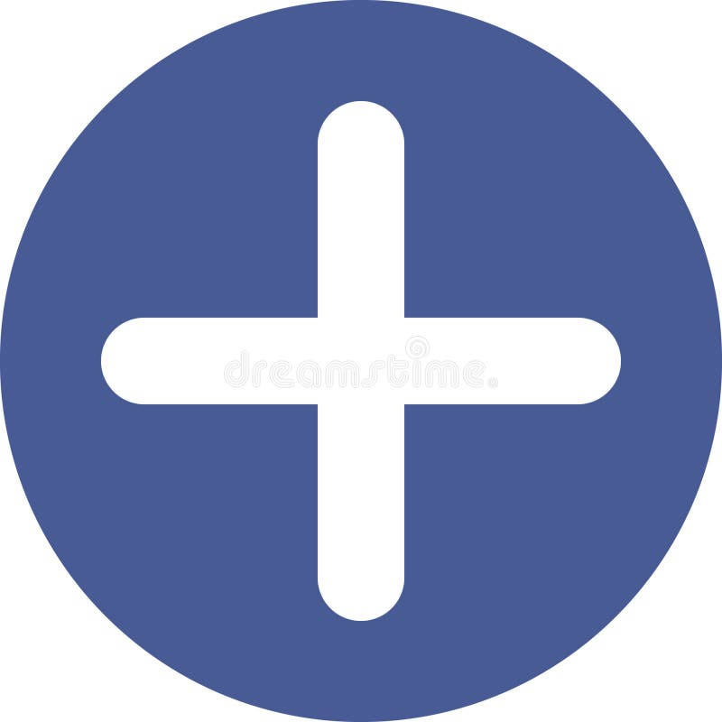 Plus or Add Icon. Round Blue Icon in Flat Style Stock Vector ...
