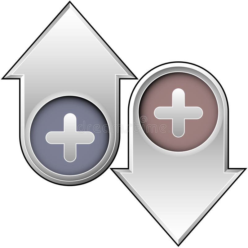 Plus or Add Icons on Up and Down Arrows Stock Vector - Illustration of ...