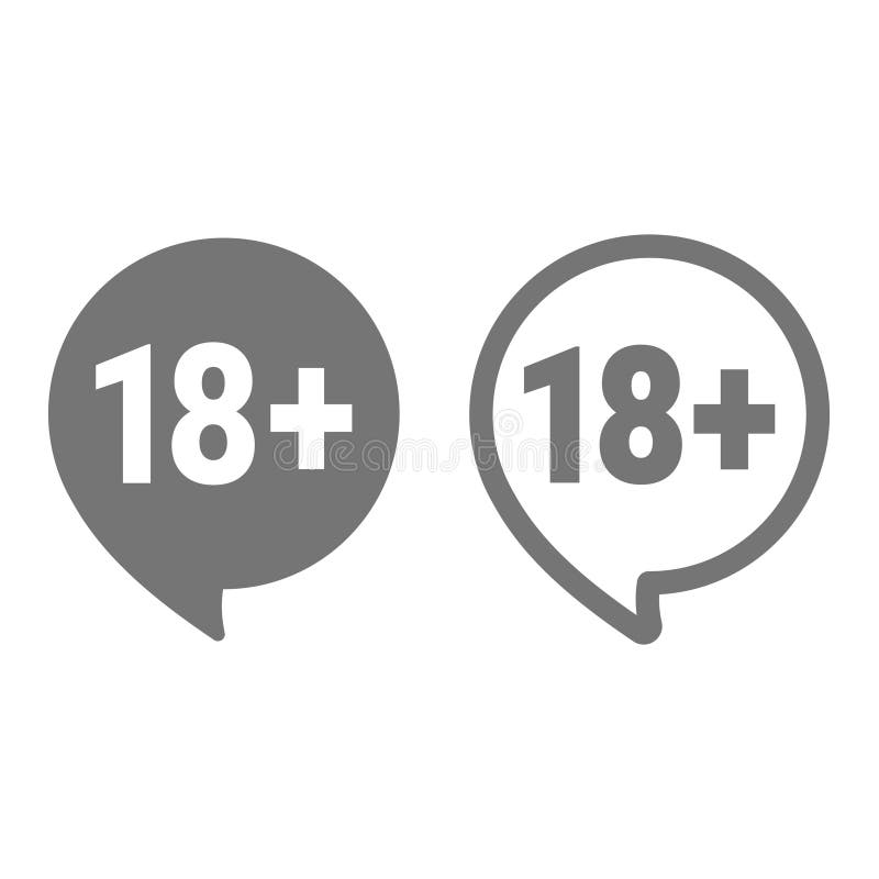 18 Plus Age Restriction Vector Sign Stock Vector - Illustration of chat ...