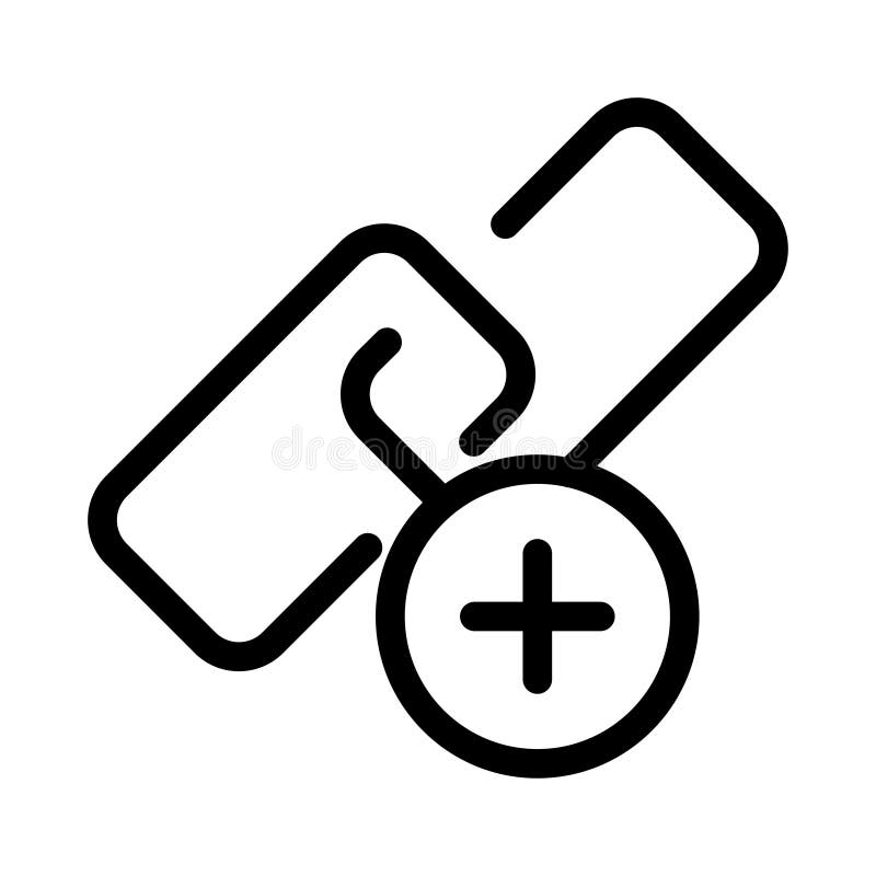 Plus Attach Vector Thin Line Icon Stock Vector - Illustration of ...