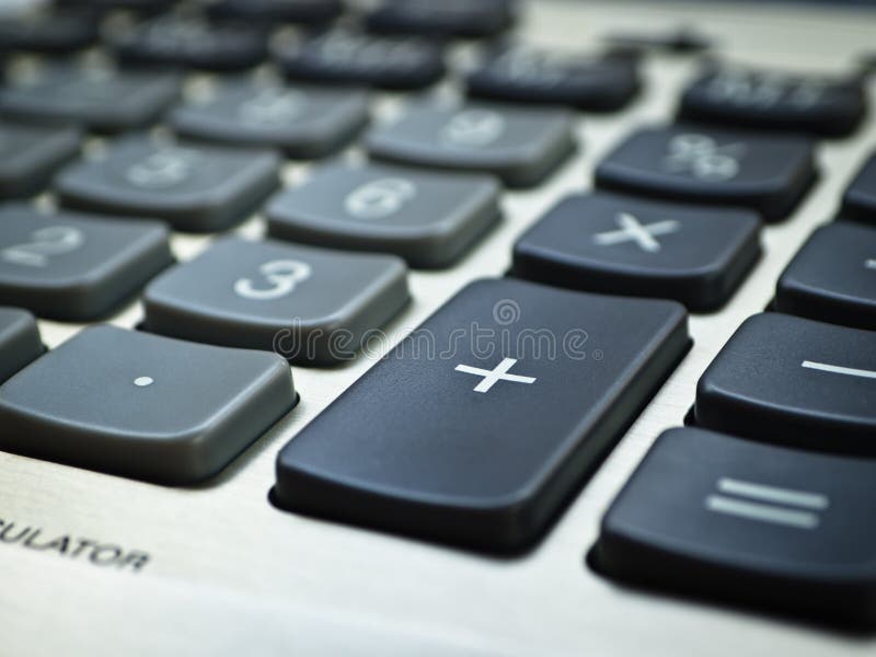 Pencil Pushing Addition Button on Calculator Stock Image - Image of ...