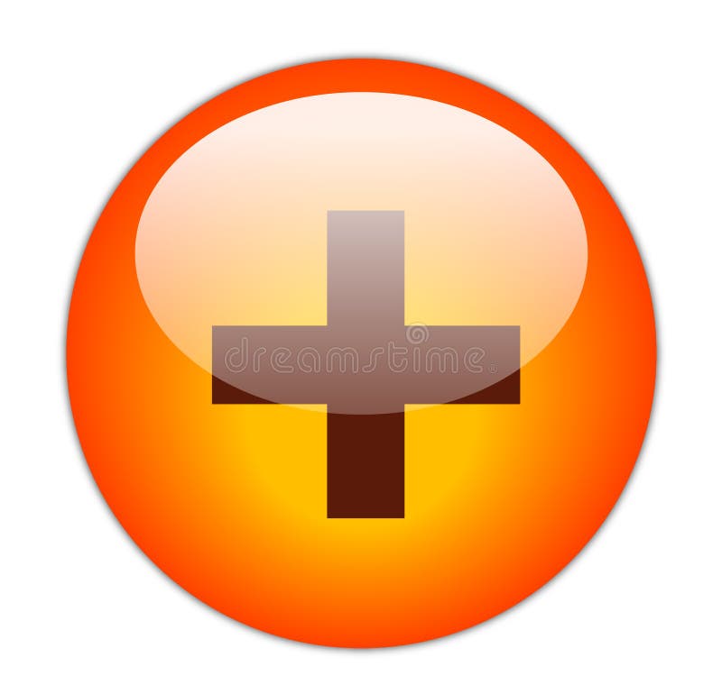 Plus Button stock illustration. Illustration of plus, glossy - 4183323