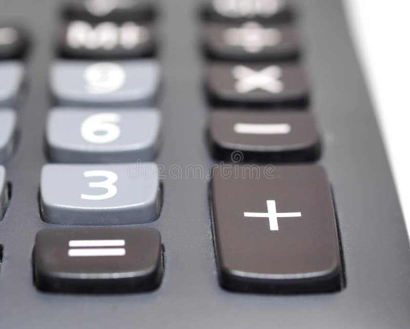 Plus Button on Calculator Isolation on White Stock Image - Image of ...