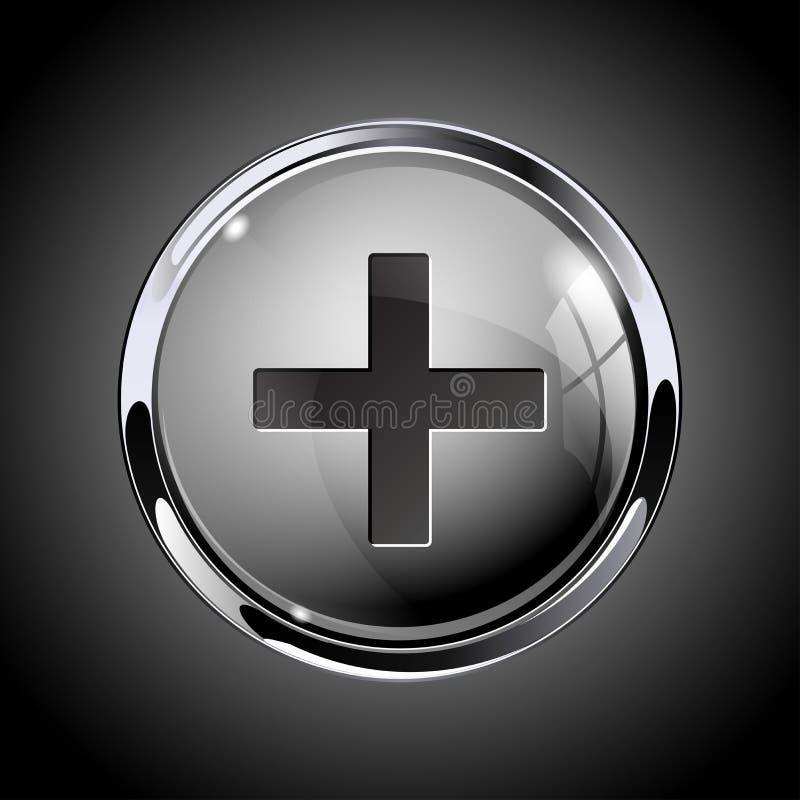 Plus Button stock illustration. Illustration of plus, glossy - 4183323