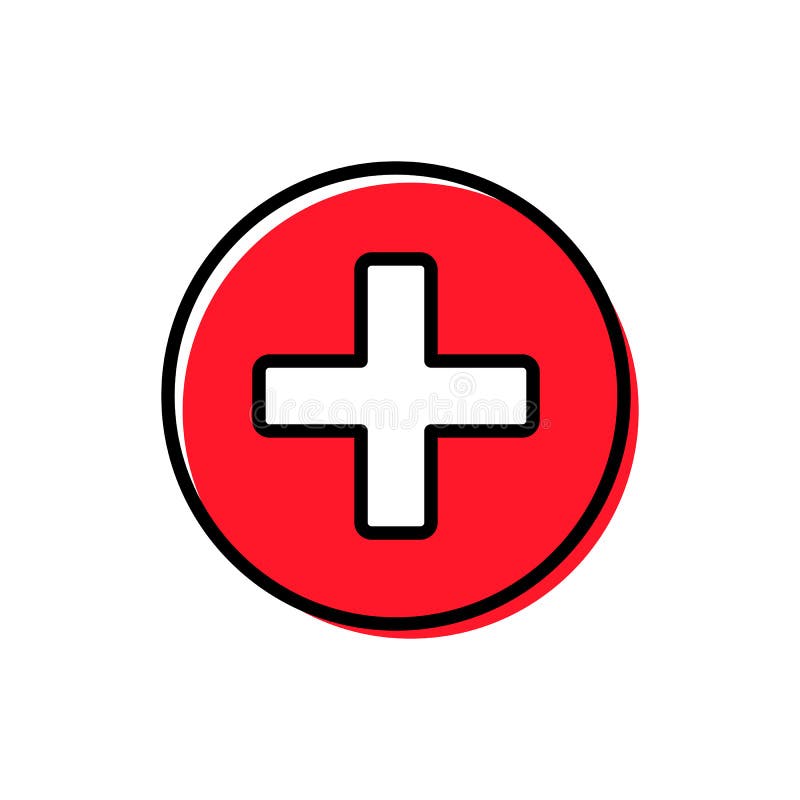 Plus button icon stock vector. Illustration of modern - 105545139