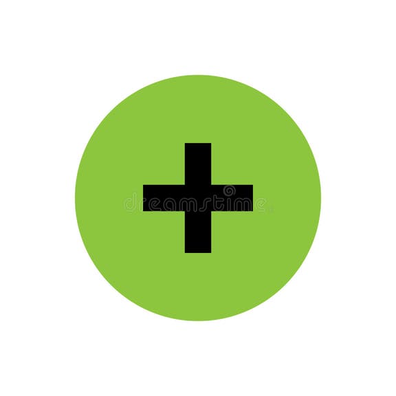 Plus button icon stock vector. Illustration of isolated - 105367366