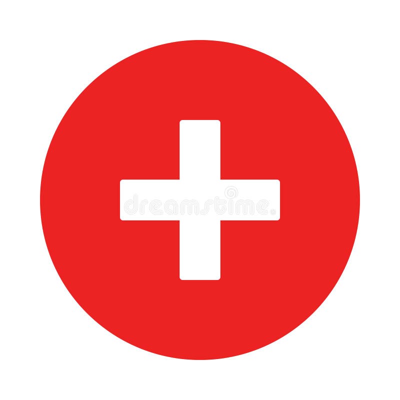 Plus and circle stock vector. Illustration of white - 164727540