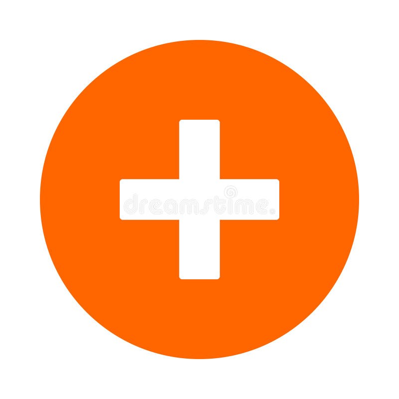 Plus and circle stock vector. Illustration of symbol - 164902288