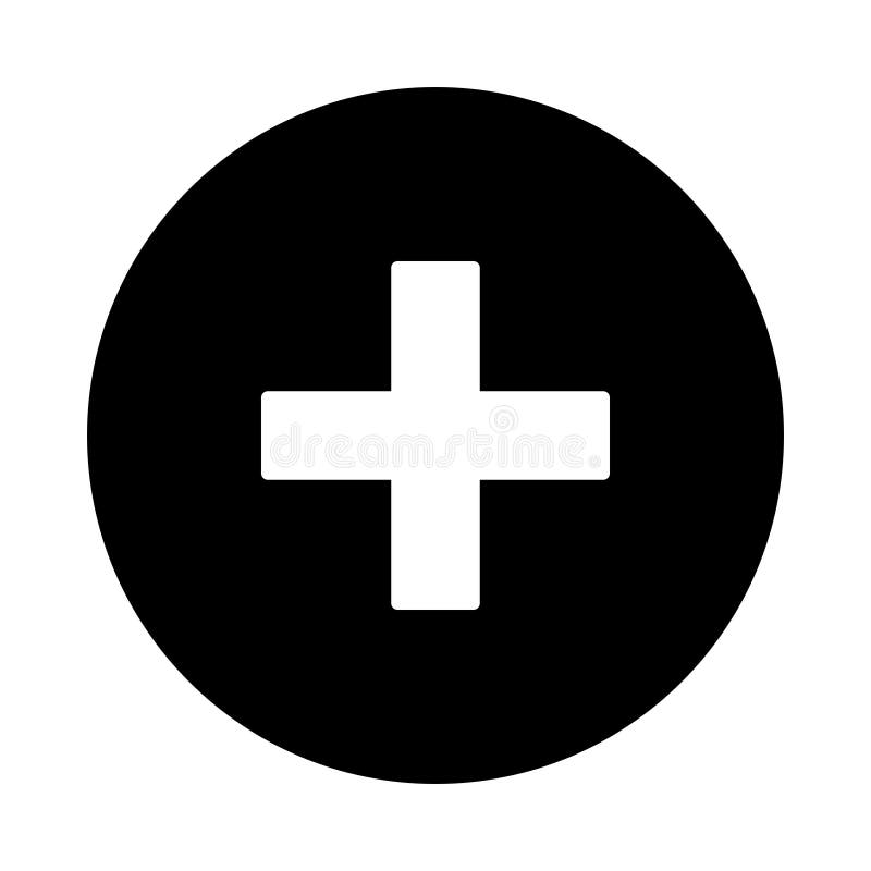 Plus and circle stock vector. Illustration of plus, cross - 177304674