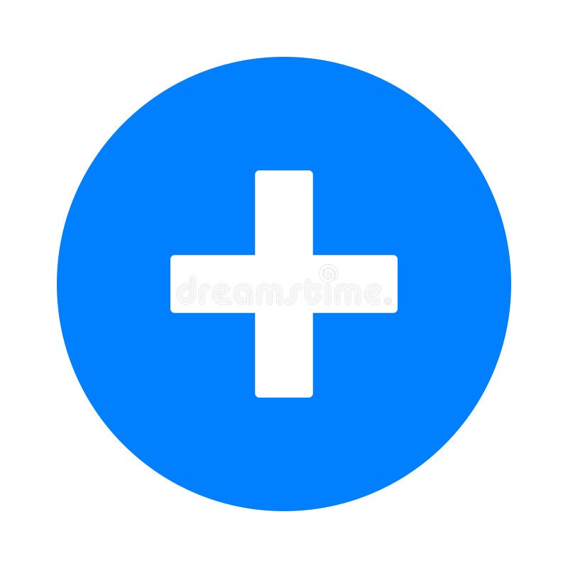 Plus and circle stock vector. Illustration of white - 177435478