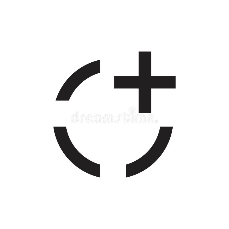 Plus in Circle Symbol on White Stock Vector - Illustration of design ...