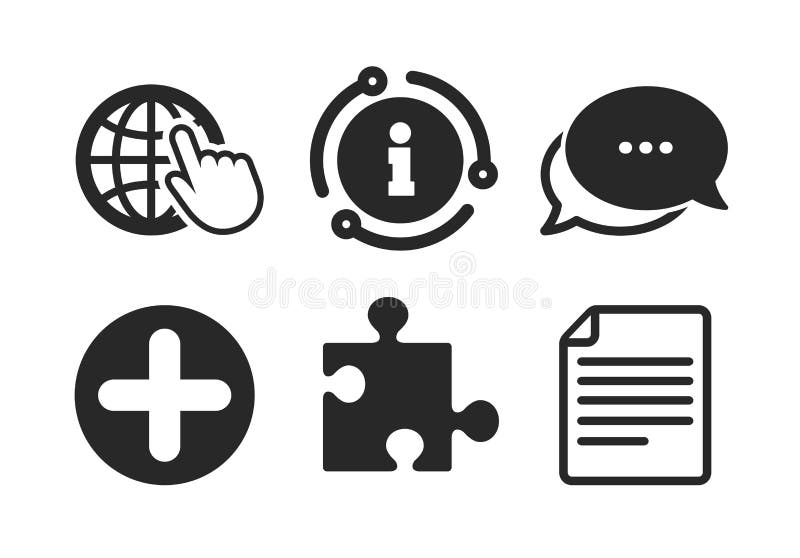 Plus Circle and Puzzle Signs. File, Arrow. Stock Vector - Illustration ...