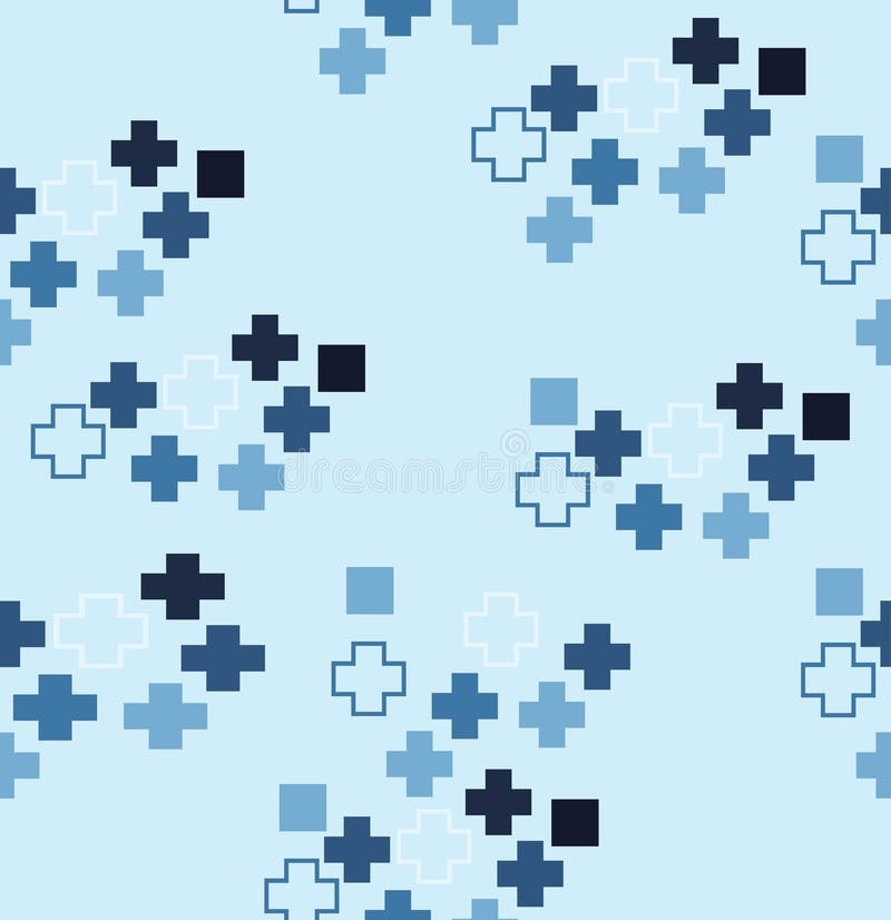 Plus Color Blue Seamless Pattern Stock Vector - Illustration of ...