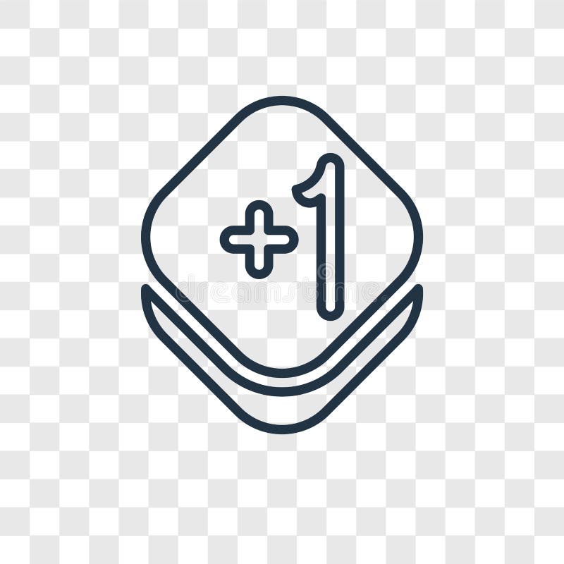 Plus Concept Vector Linear Icon Isolated on Transparent Background ...