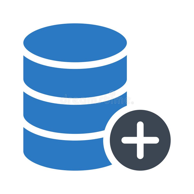 Database with Plus Hand Drawn Outline Doodle Icon. Stock Vector ...