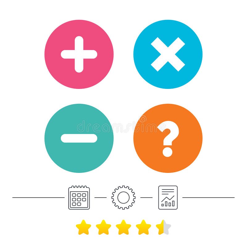 Plus En Minus Pictogrammen Vraagfaq Symbool Vector Illustratie ...