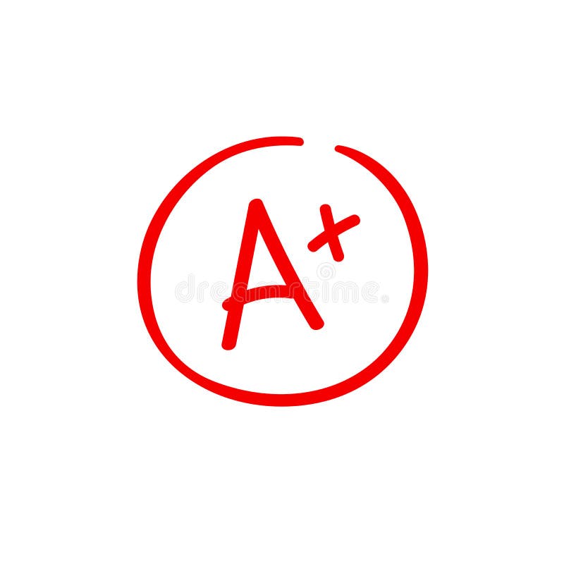 A Plus Grade Mark. Best Result Sign. Excellent Done. Stock Vector ...