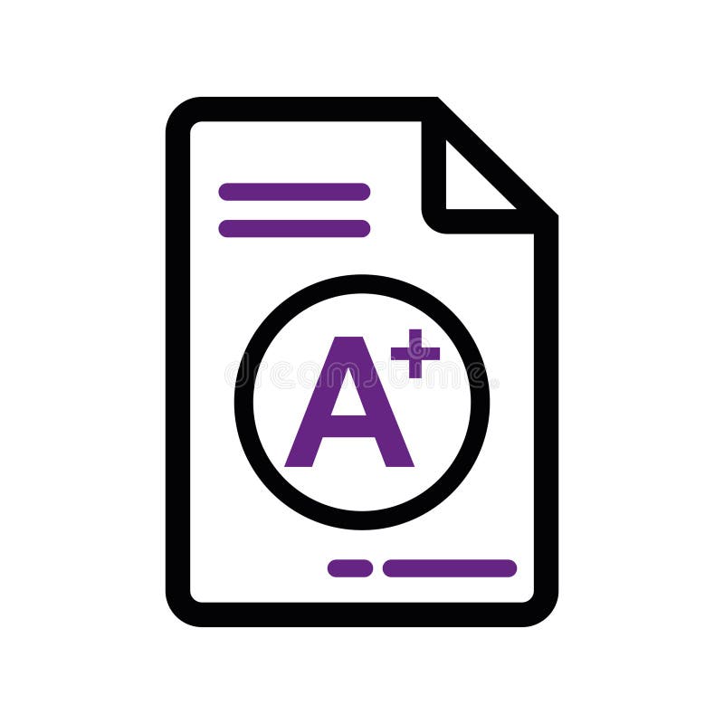 A Plus Grade Icon with Purple and Black Colors Vector Stock Vector ...