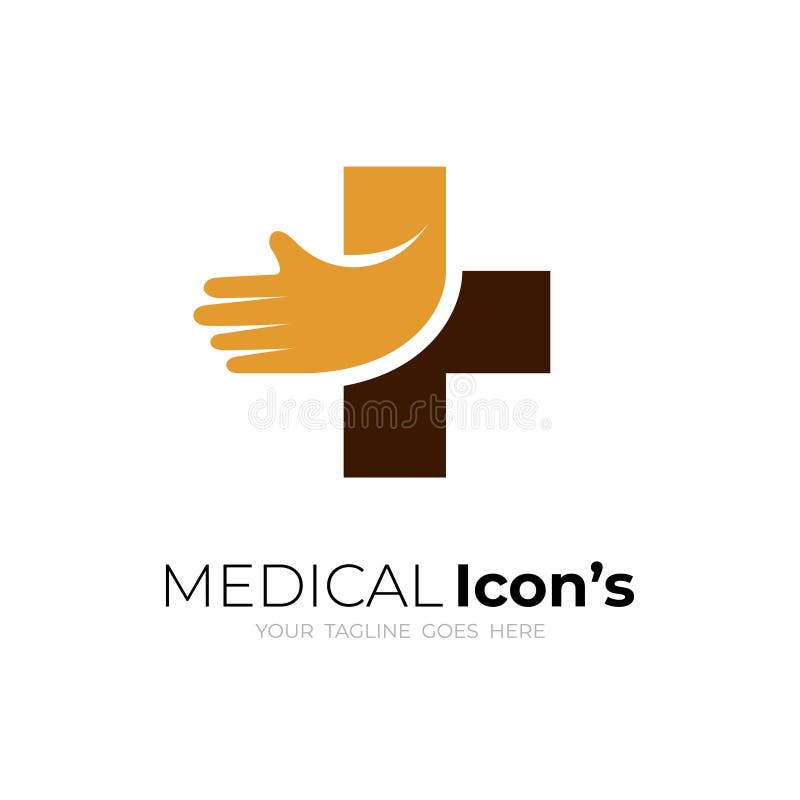 Plus and Hand Design Combination, Medical Icon Stock Vector ...