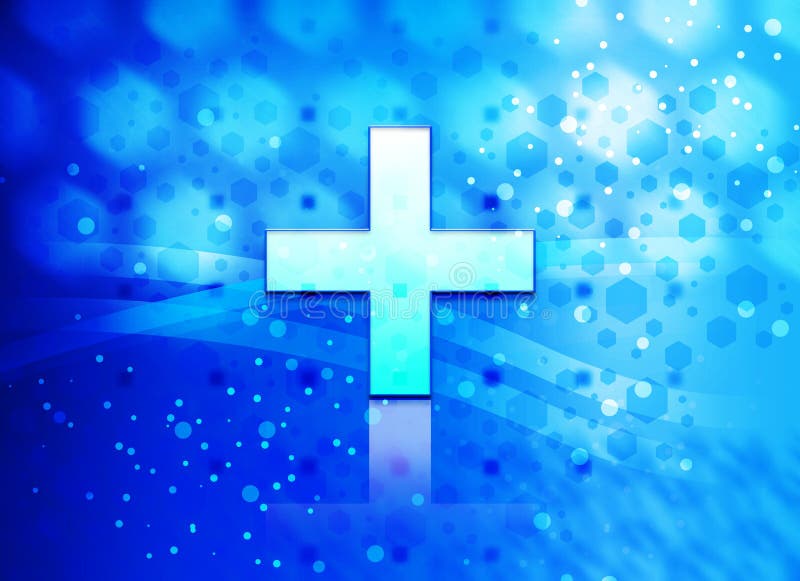 Plus Icon Abstract Light Cyan Blue Hexagon Pattern Background Stock ...