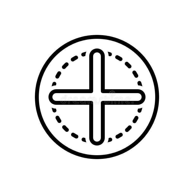 Black Line Icon for Plus, Add and Addition Stock Vector - Illustration ...