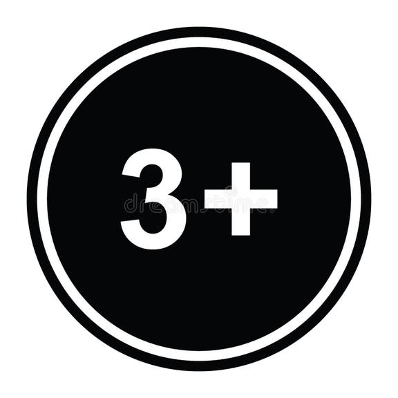 3 Plus Icon. Black Vector 3 + Plus Sign Stock Vector - Illustration of ...