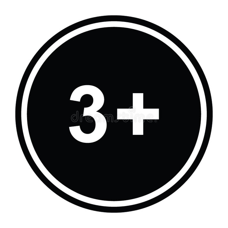 3 Plus Icon. Black Vector 3 + Plus Sign Stock Vector - Illustration of ...