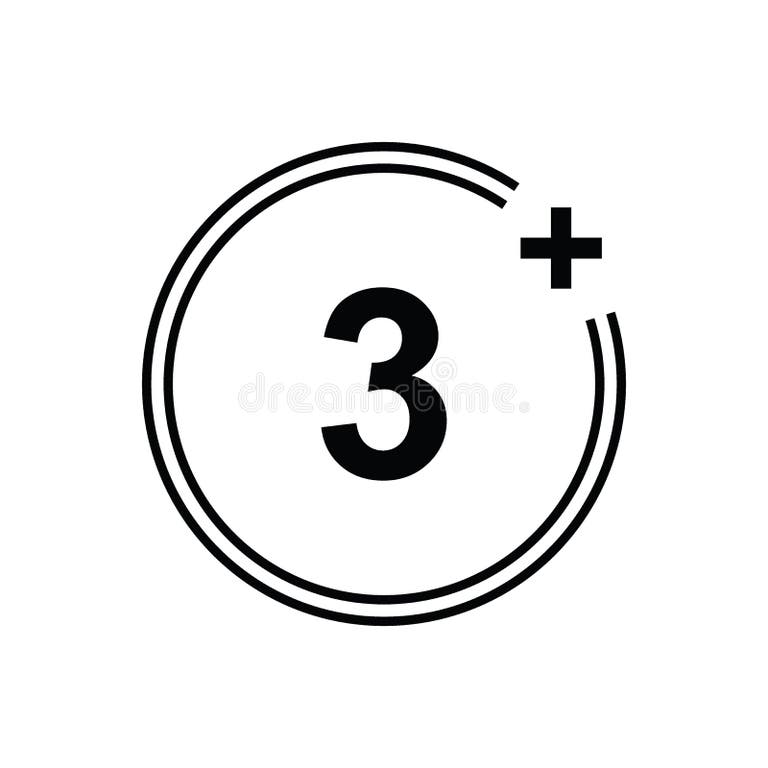 3 Plus Icon. Black Vector 3 + Plus Sign Stock Vector - Illustration of ...