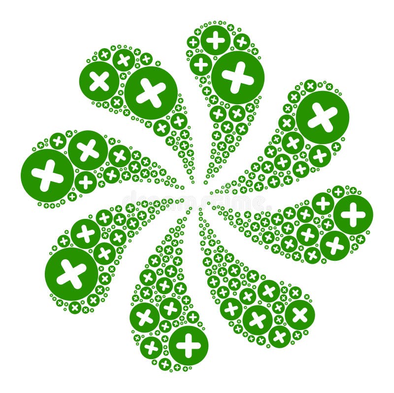 Plus Icon Curl Flower Shape Stock Vector - Illustration of combined ...