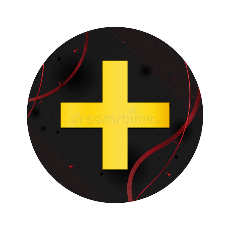 Plus Icon in black circle stock illustration. Illustration of black ...