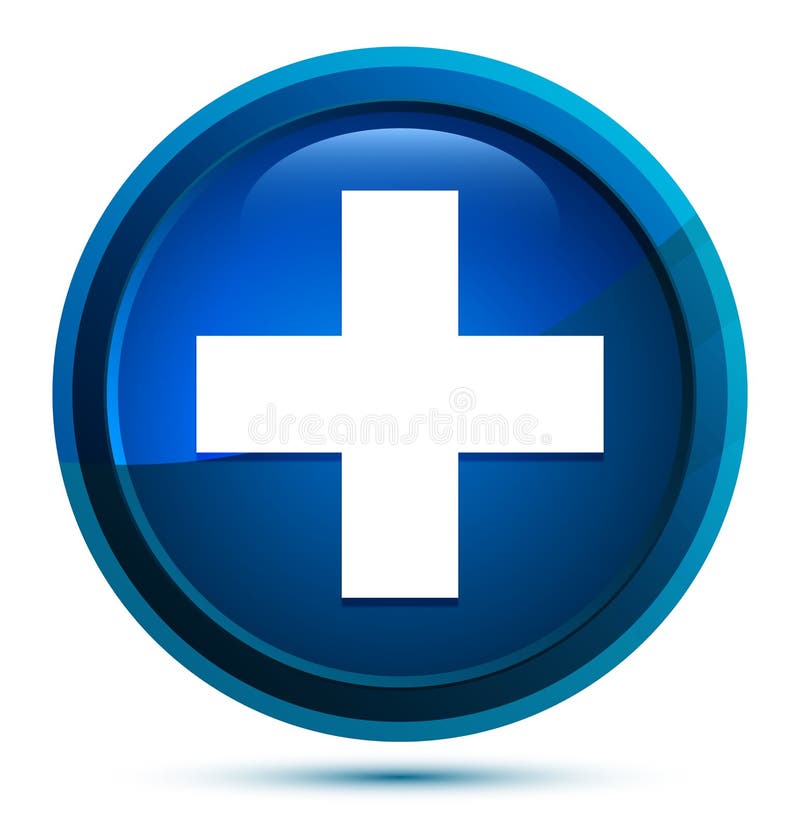 Plus Icon Elegant Blue Round Button Illustration Stock Vector ...
