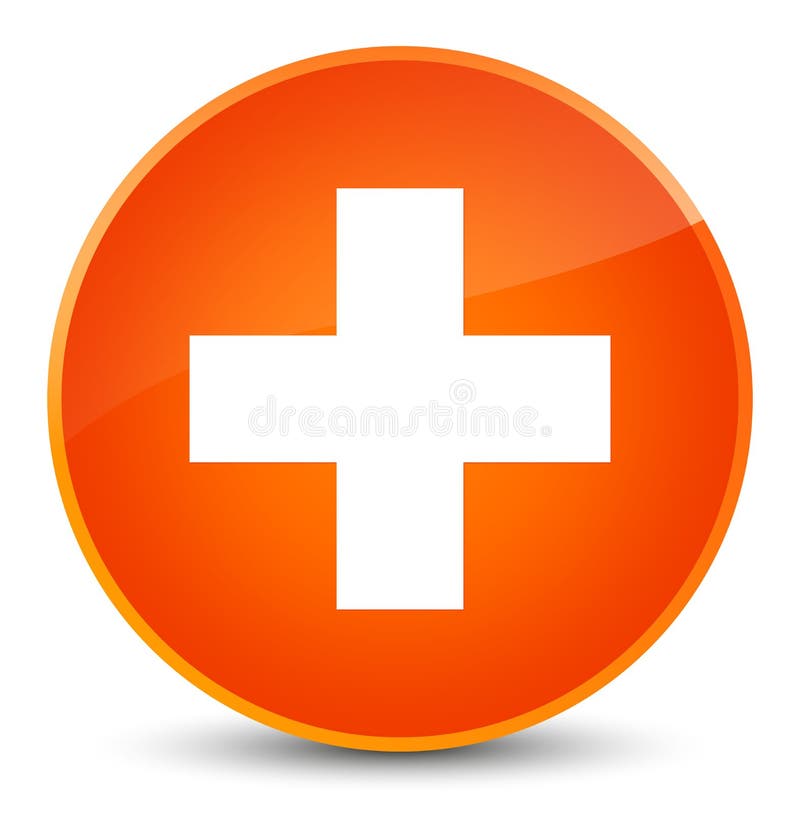 Plus Icon Glossy Yellow Round Button Stock Illustration - Illustration ...