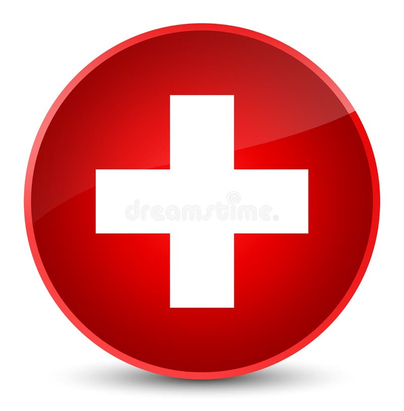 Plus Icon Elegant Red Round Button Stock Illustration - Illustration of ...