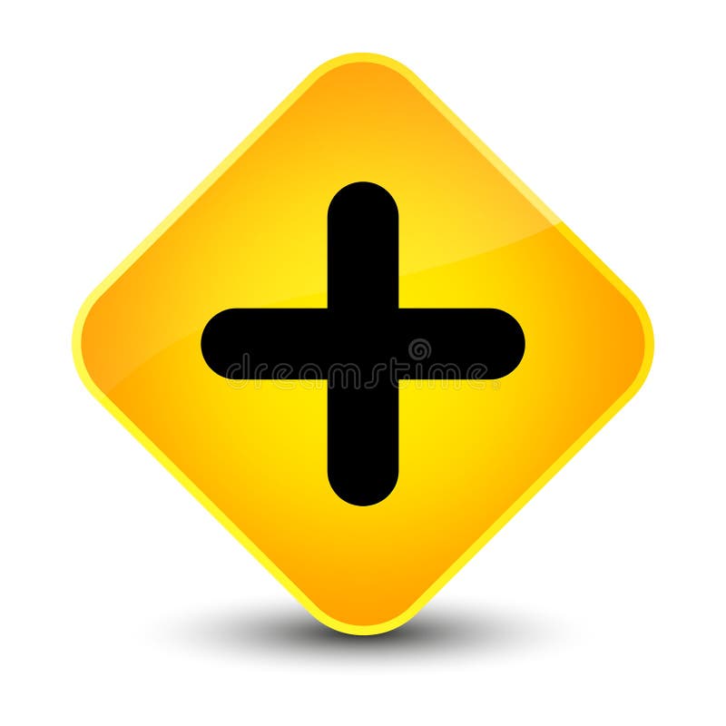 Plus Icon Elegant Yellow Diamond Button Stock Illustration ...