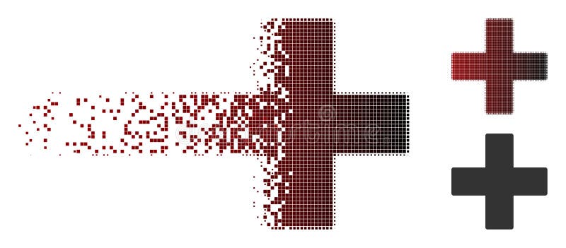 Damaged Pixel Halftone Plus Icon Stock Vector - Illustration of ...