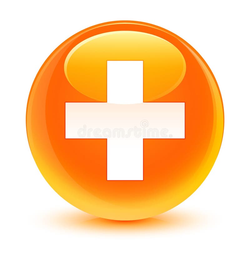 Plus Icon Glassy Blue Round Button Stock Illustration - Illustration of ...