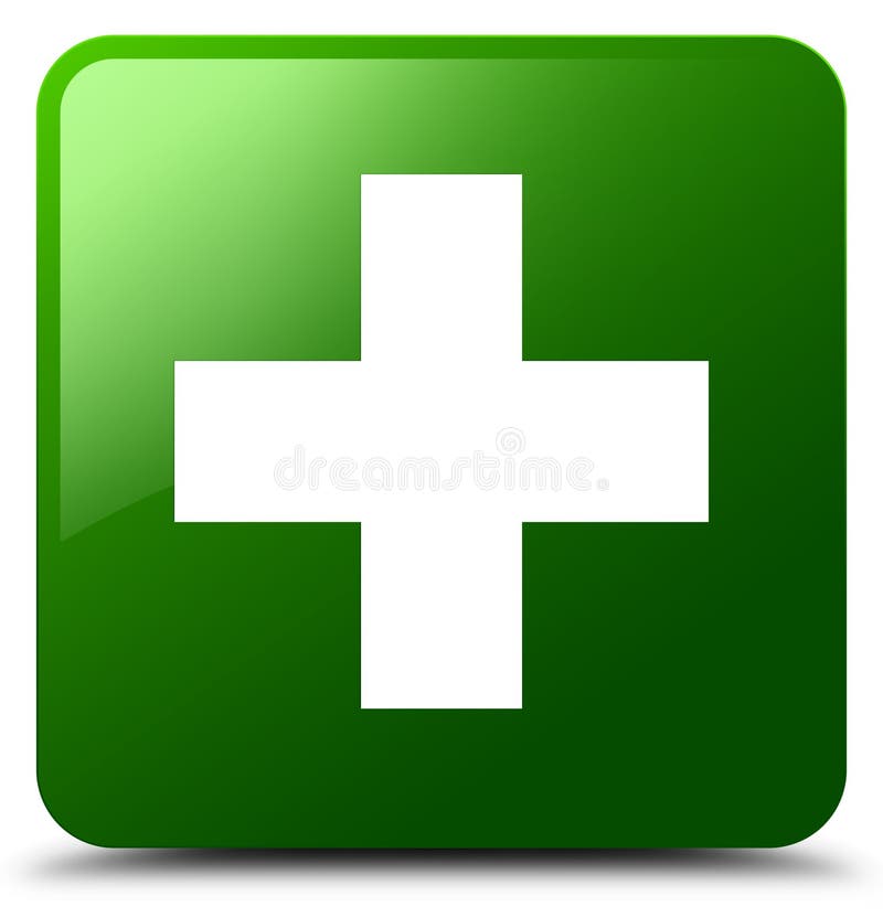 Plus Icon Green Square Button Stock Illustration - Illustration of ...