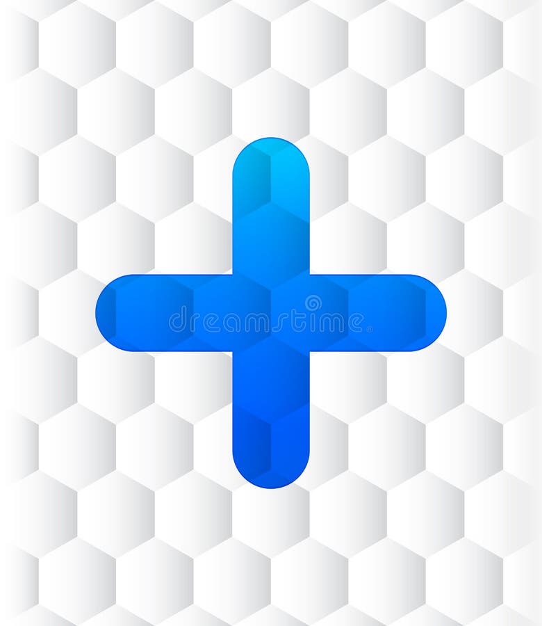 Plus Icon Hexagon Seamless Pattern Abstract White Background Stock ...