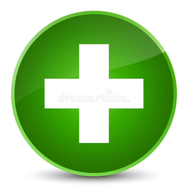 Plus Icon Elegant Green Round Button Stock Illustration - Illustration ...