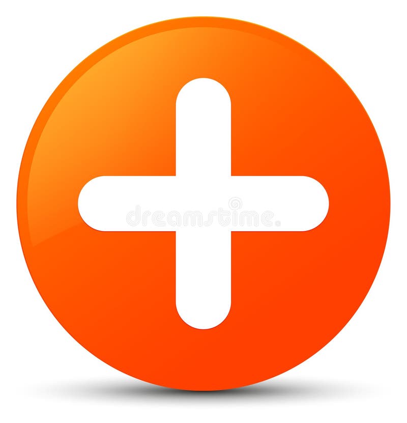 Plus Icon Orange Round Button Stock Illustration - Illustration of ...