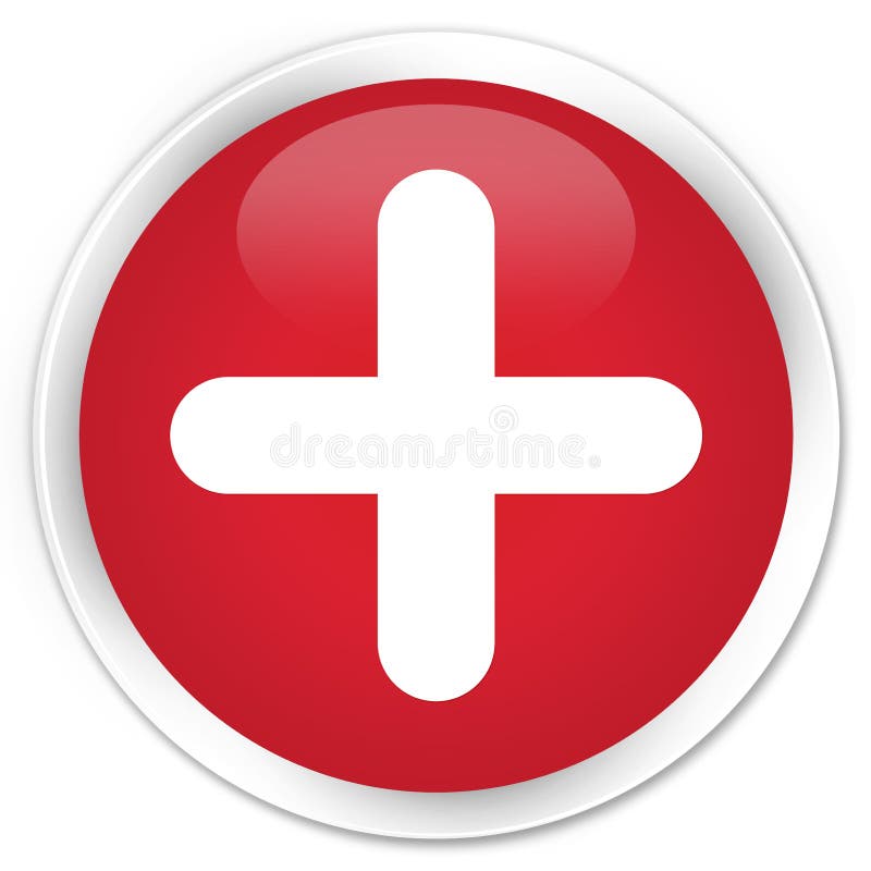 Plus Icon Premium Red Round Button Stock Illustration - Illustration of ...