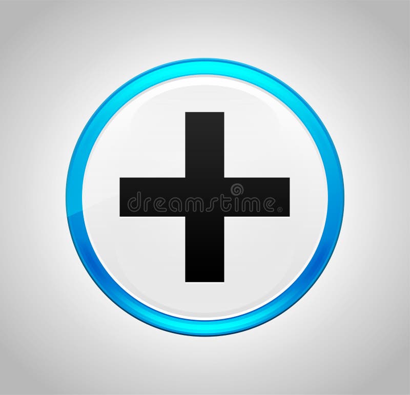 Plus Icon Round Blue Push Button Stock Illustration - Illustration of ...