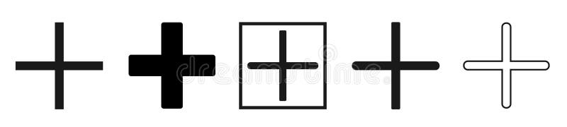 Plus Icon Set Vector. Flat Add Symbol, Illustration â€“ Vector Stock ...